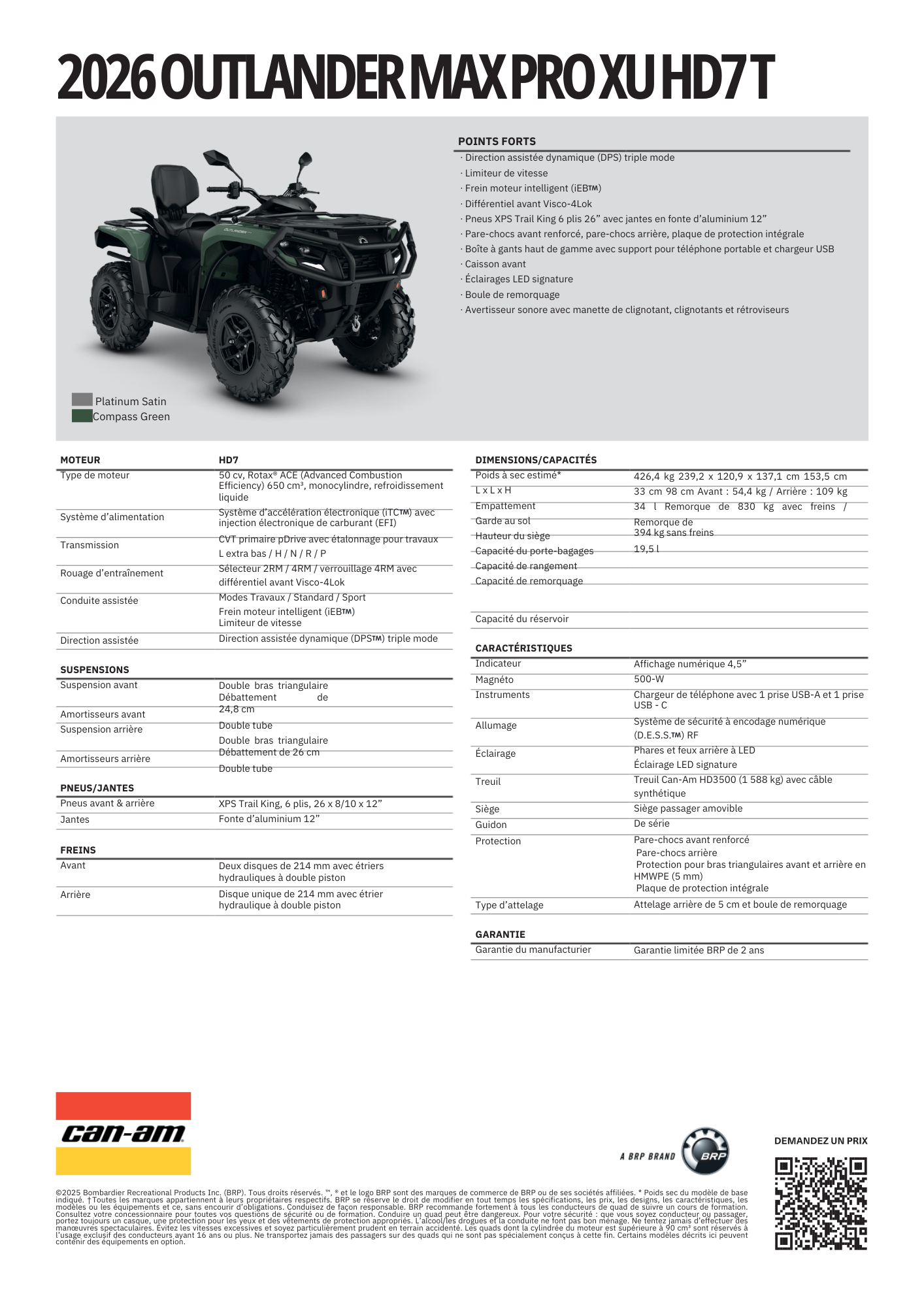 OUTLANDER MAX PRO XU HD7 T - Groupe DRD - Can-Am